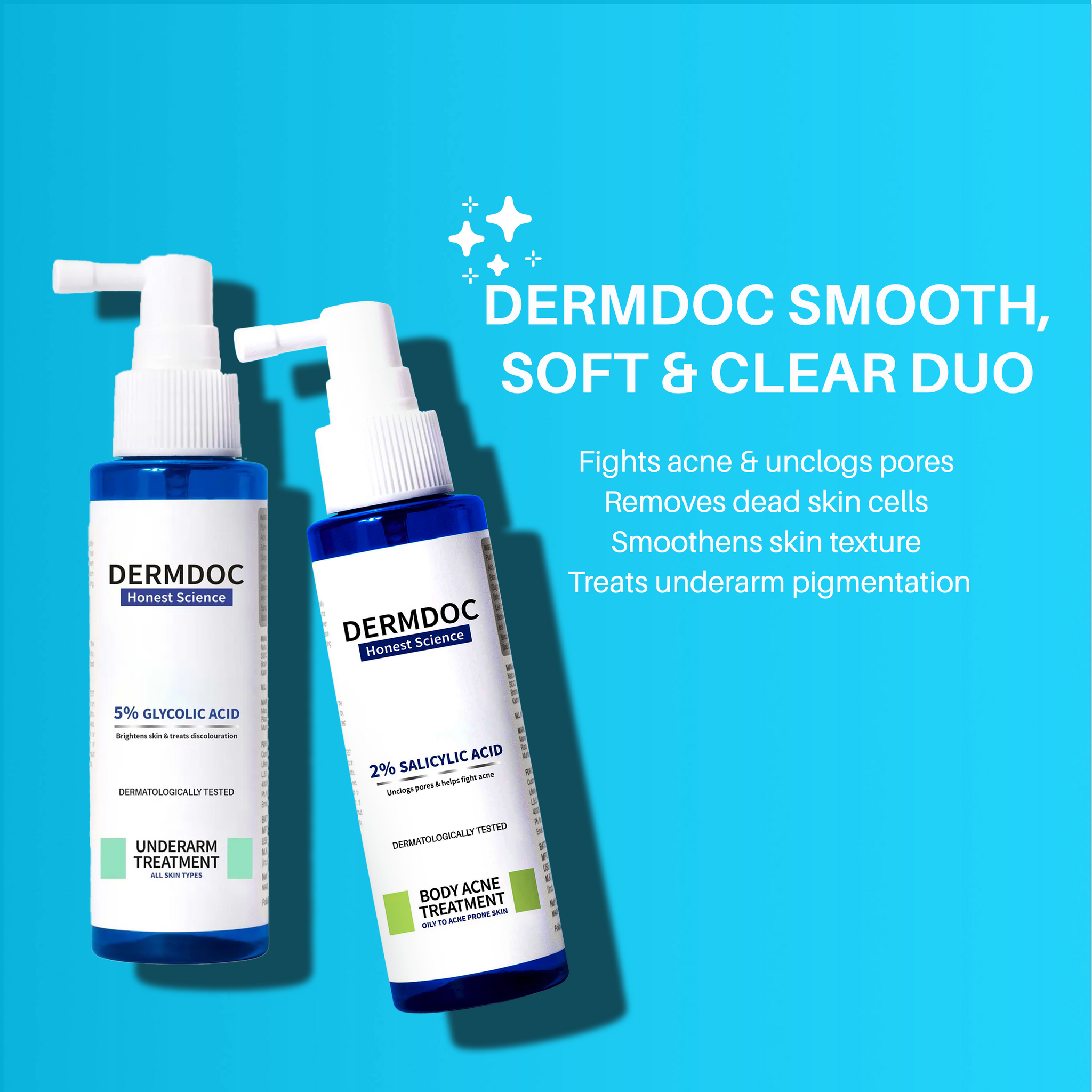 DERMDOC Smooth & Clear Combo | glycolic acid underarm spray | salicyli ...