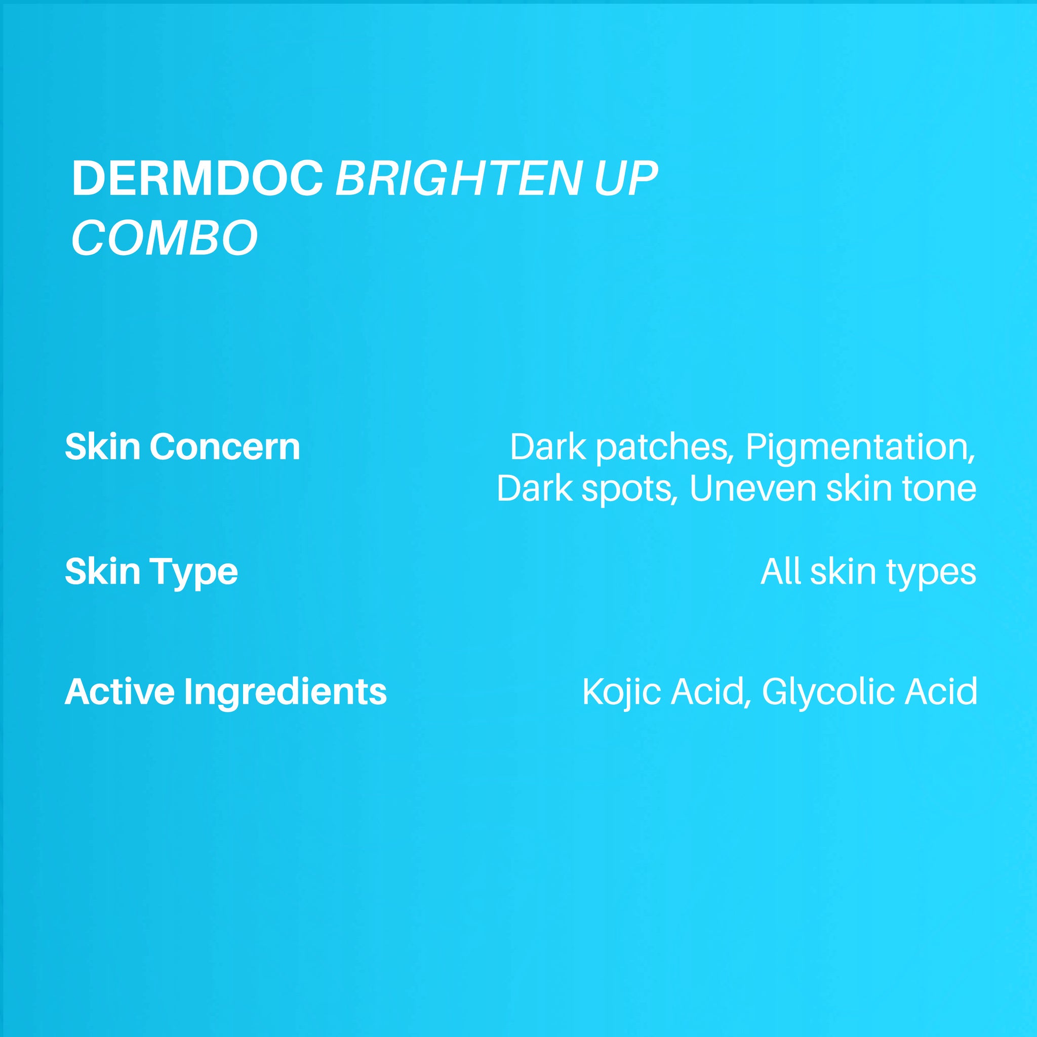 DERMDOC Combo Kit Brighten Up Combo | kojic acid night cream | glycoli ...